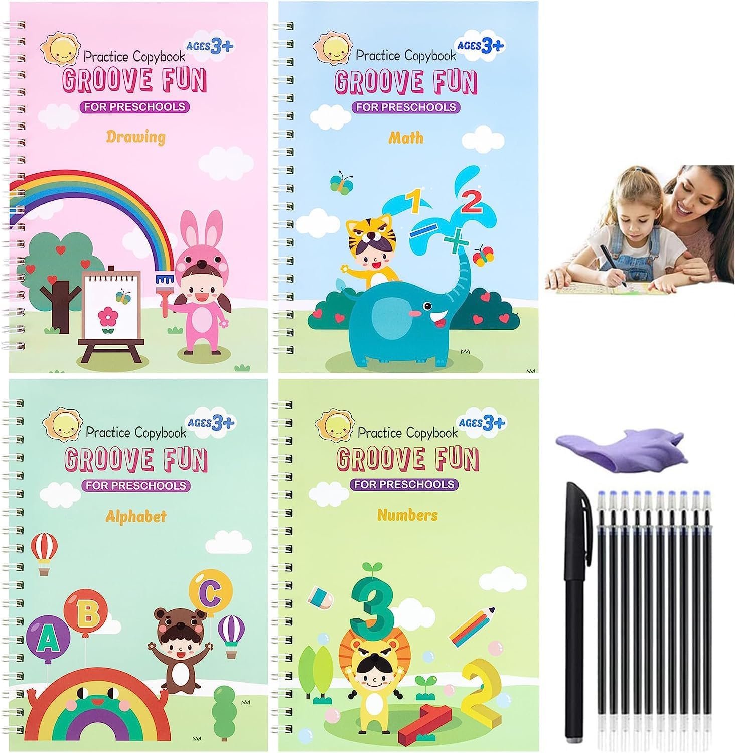 KECOLNA Magic Practice Copybook for Kids, Magic Calligraphy That Can Be ...