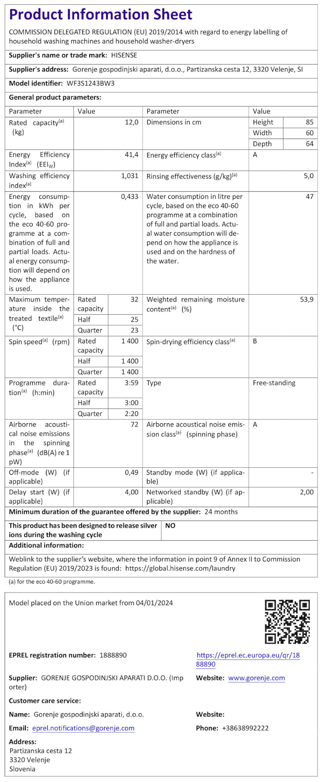 Haier X Series 5 Washing Machine, 10kg, 1400 rpm, A-20 percent Energy ...