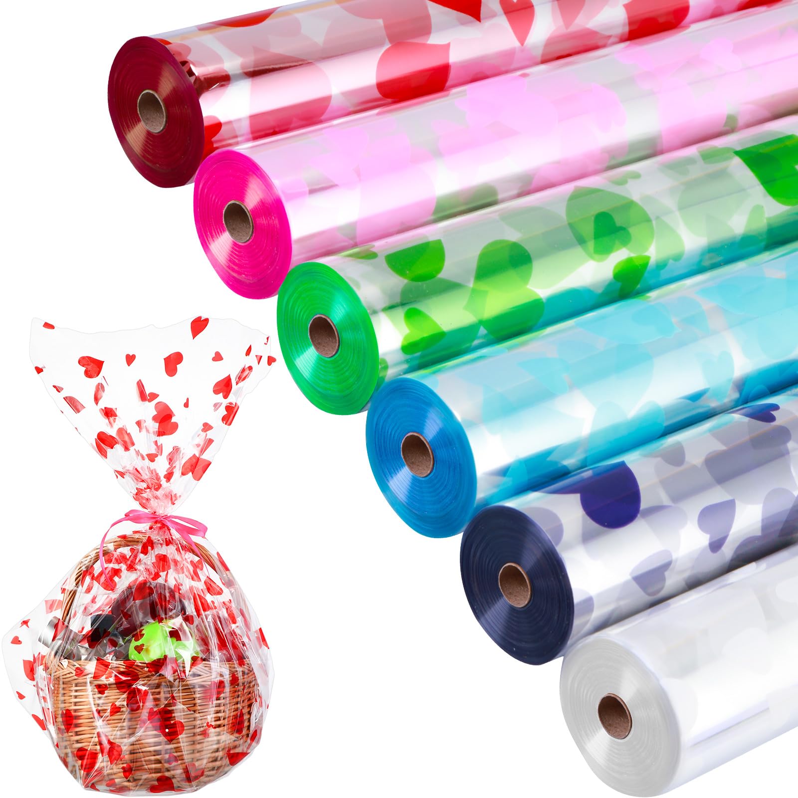 Amazon.com: Geyoga 6 Rolls Clear Cellophane Wrap Roll 16" x 600 Ft ...