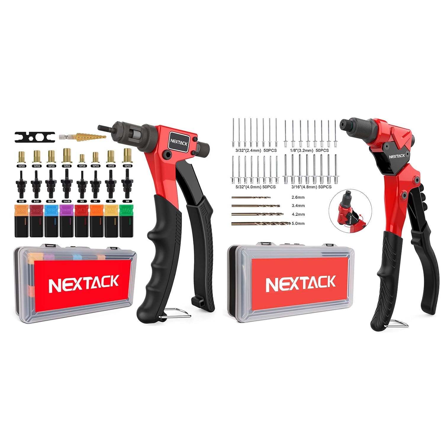 Amazon.com: NEXTACK Rivet Nut Tool & Pop Rivet Gun for Single Hand ...