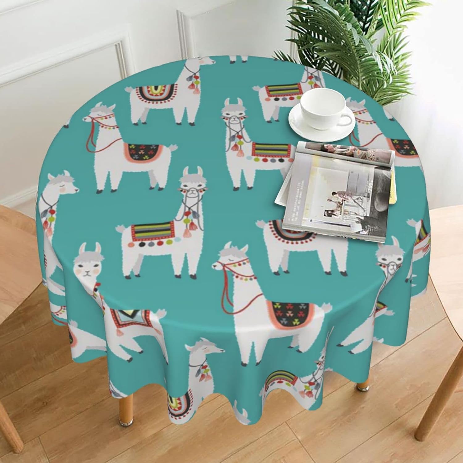 Amazon.com: ZHUBAJIE Round Tablecloth 60" - Peruvian Llama Mexican ...