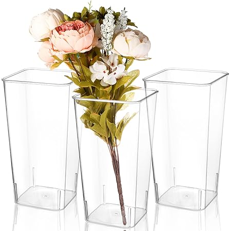 Amazon.com: Suwimut 2 Pack Flower Acrylic Vase Decorative Centerpiece ...