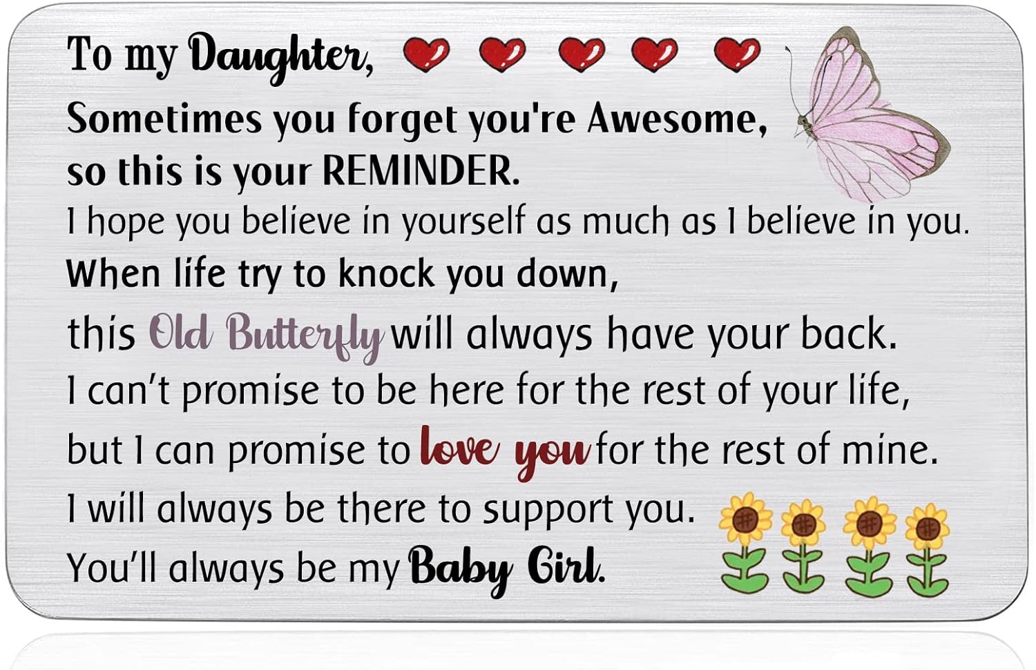 Amazon.com : Daughter Wallet Insert Card Birthday Greeting Cards ...