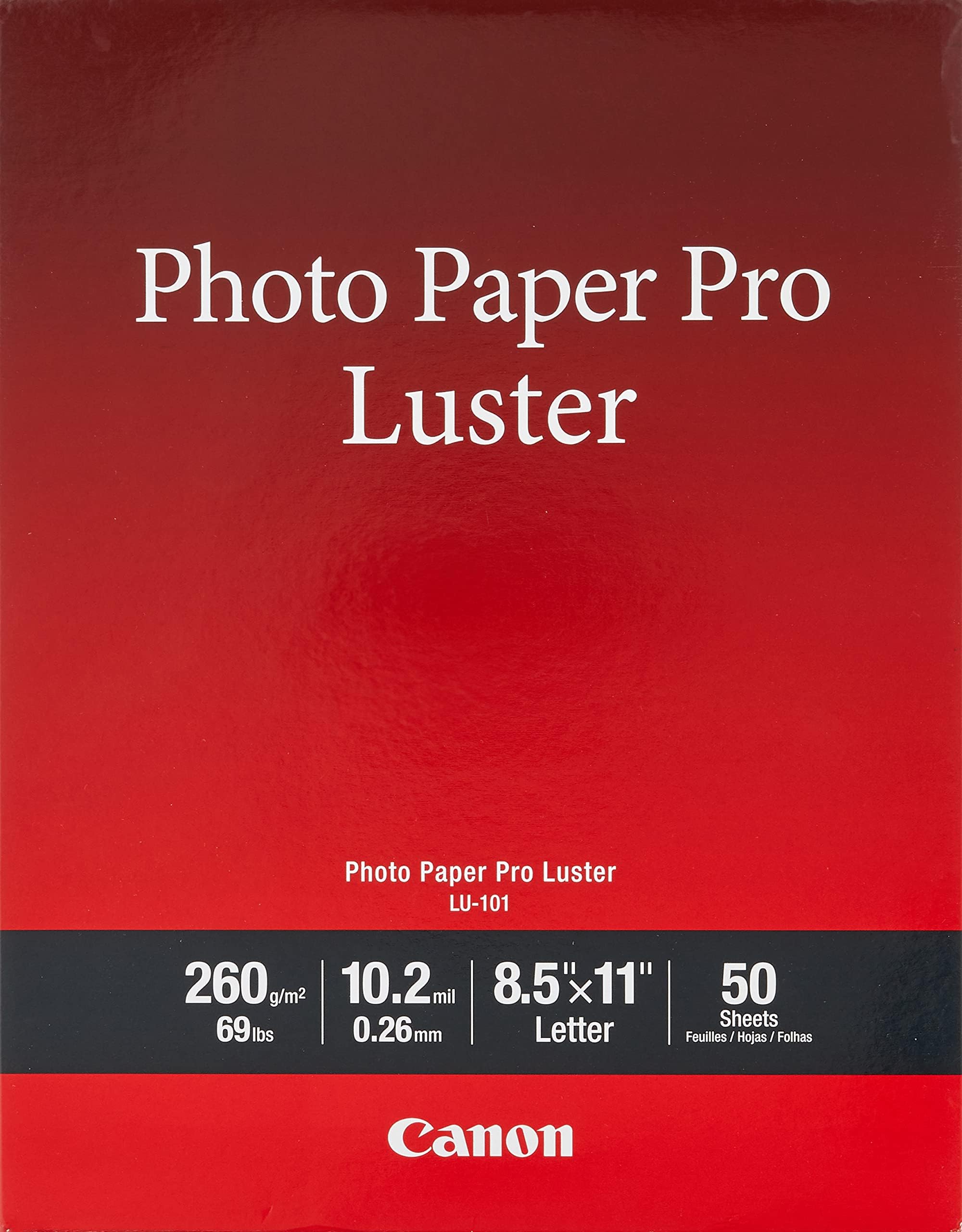 Canon LU-101 LTR Photo Paper Pro Luster (50 Sheets/Package) : Amazon.ca ...