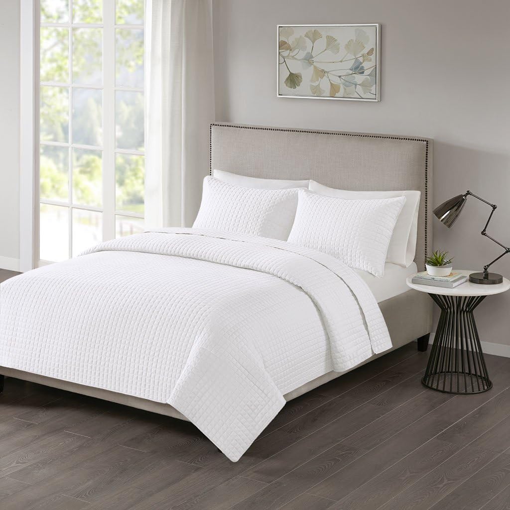 Amazon.com: 510 DESIGN Otto 3 Piece Coverlet Set White King/Cal King ...