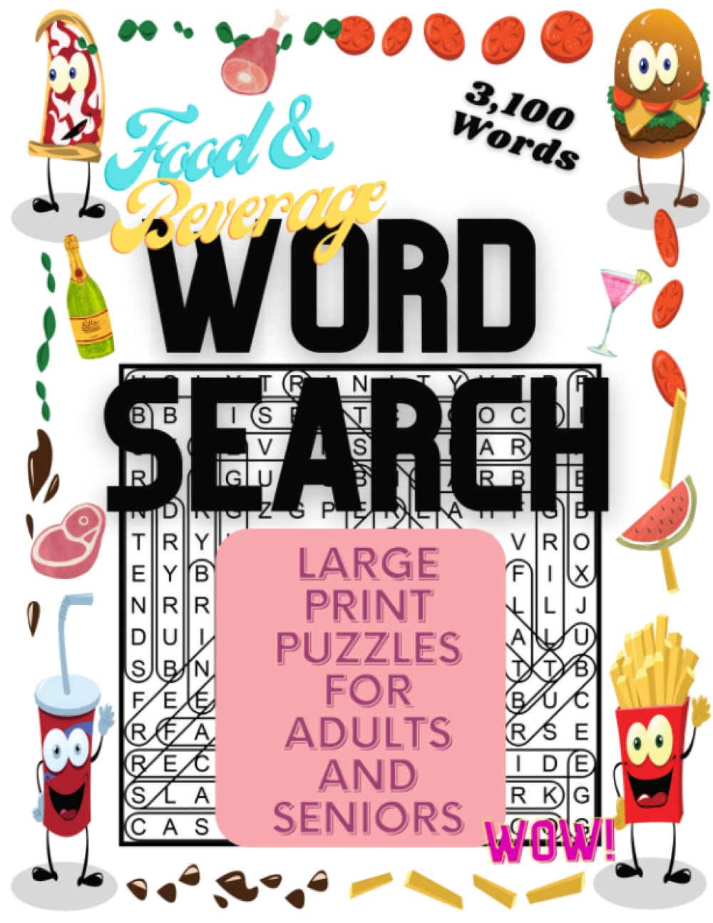 Large Print Word Search Book, 111 Food & Beverage Themed Search Puzzles ...