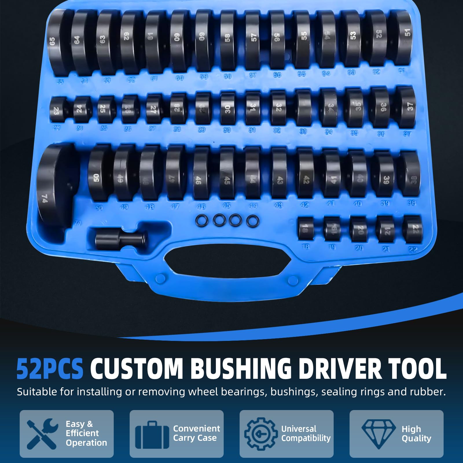 Snapklik.com : 52 In 1 Custom Bushing Driver Tool Set Transmission ...