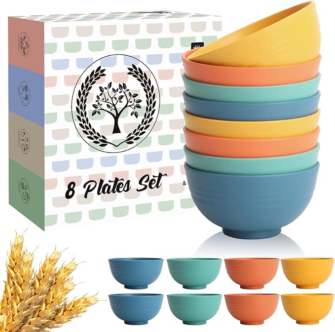 Amazon.com: Homienly Wheat Straw Small Bowls, Unbreakable Dessert Bowls ...