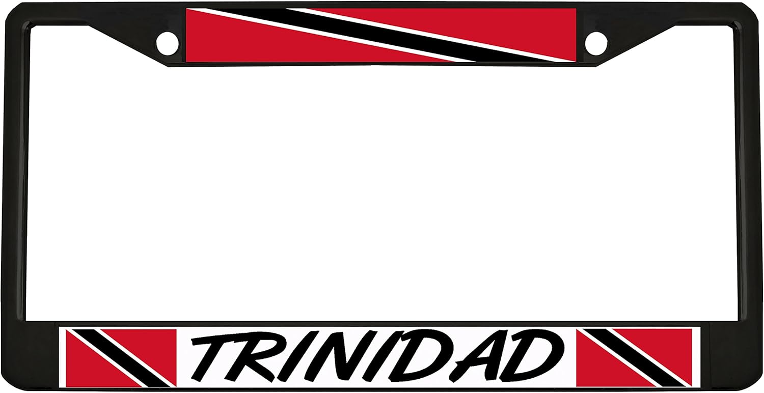 Amazon.com: Trinidad Black Metal Auto License Plate Frame Car Tag ...