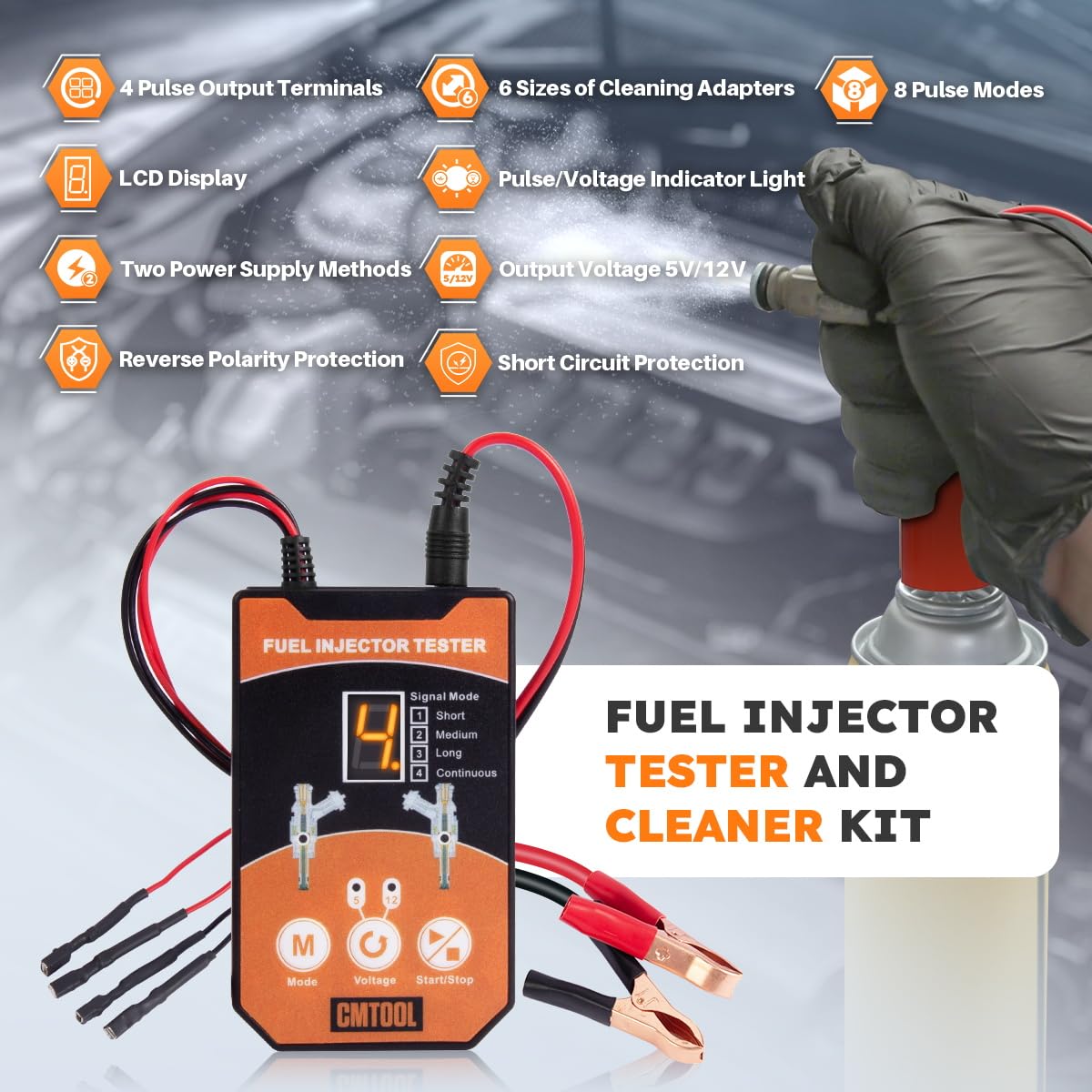 Snapklik.com : Fuel Injector Tester Universal Fuel Injector Cleaner Kit ...