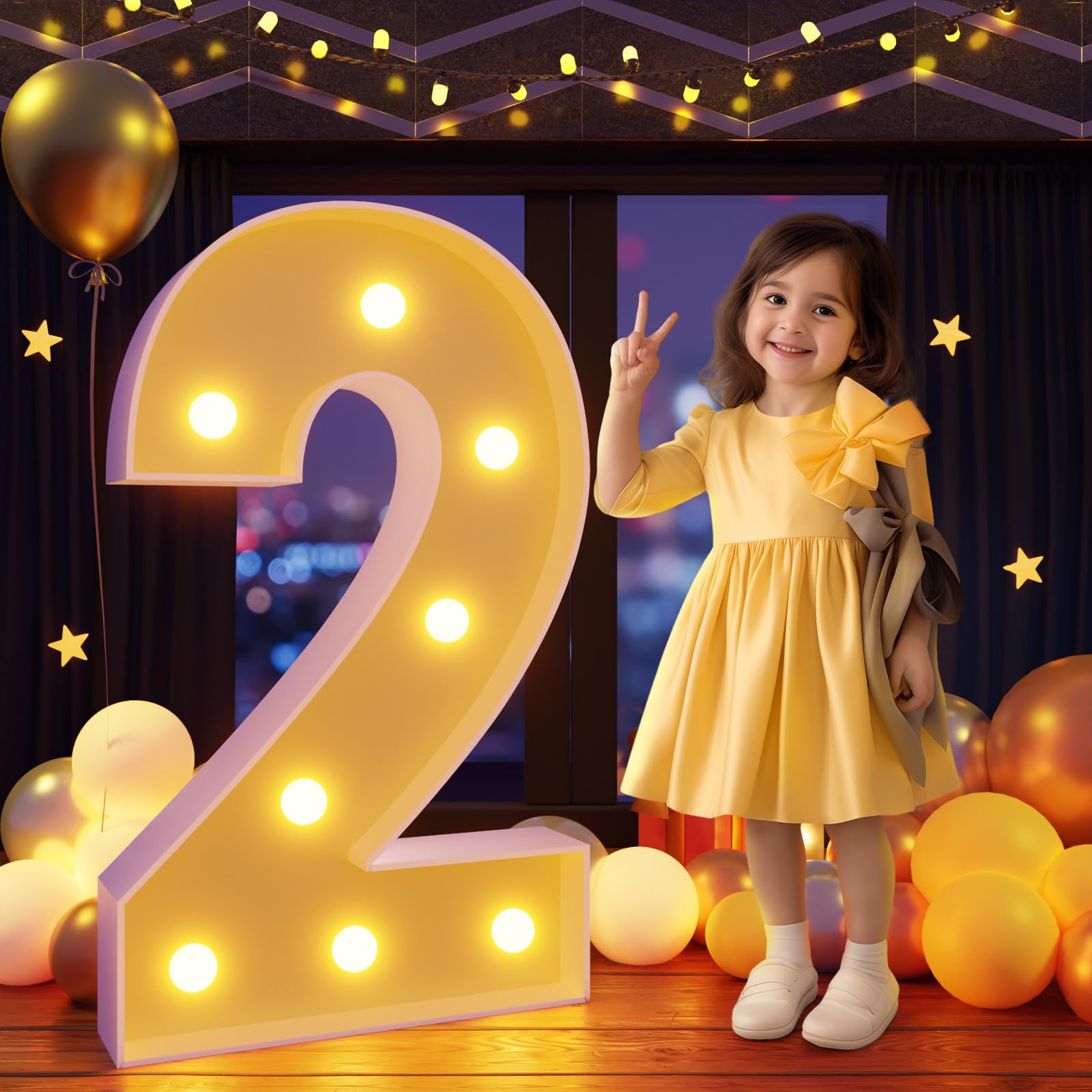 Marquee Numbers 3 Feet Tall Large Light Up Numbers 2nd | Desertcart INDIA