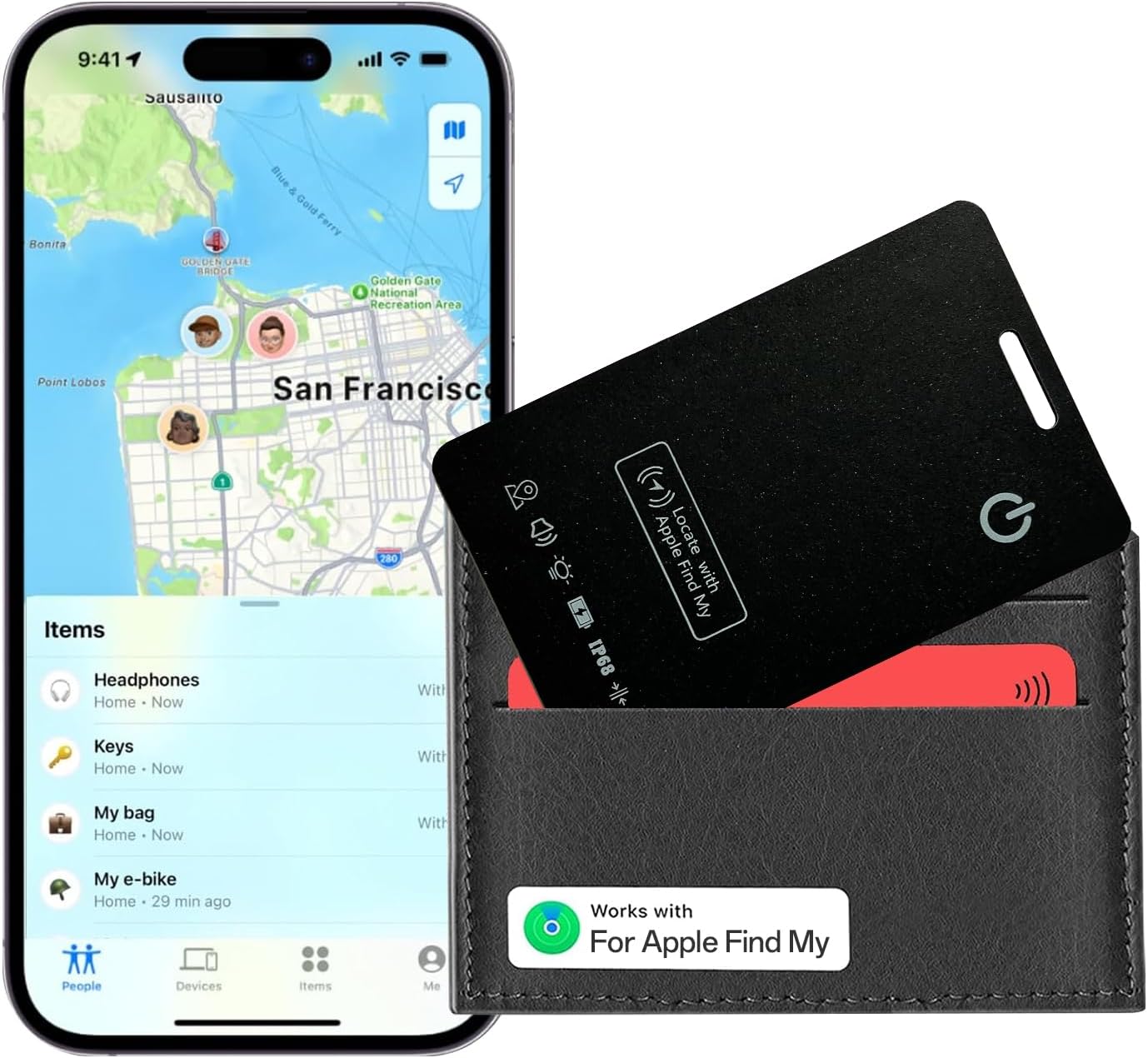 Smart Wallet Tracker Card, VISOOP Wireless Charging Wallet Finder ...