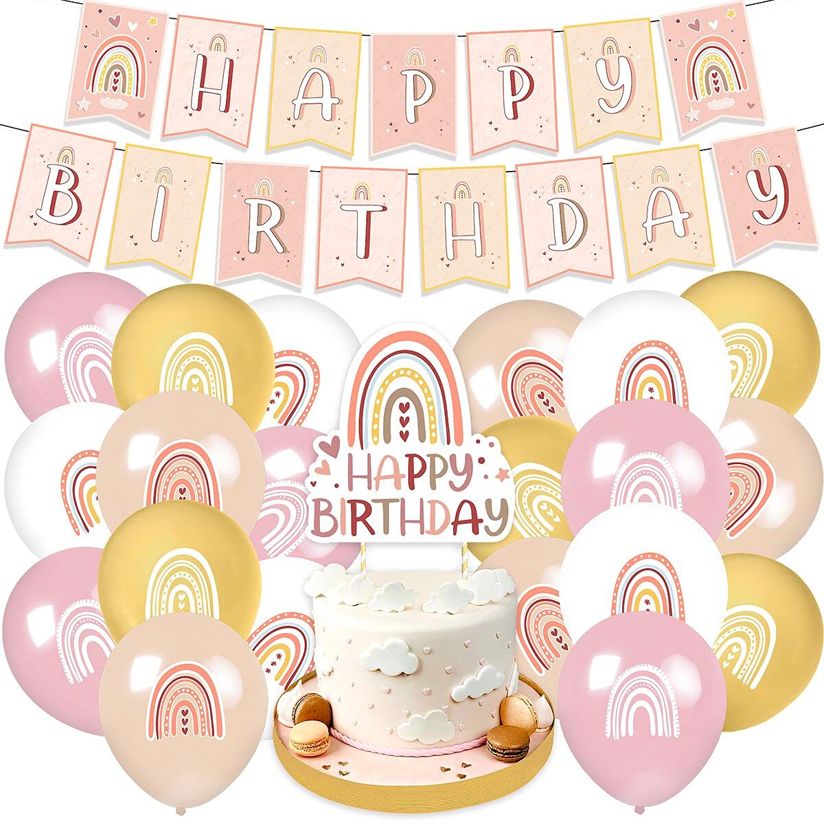 Boho Rainbow Party Decorations Boho Rainbow Birthday Decorations Set ...