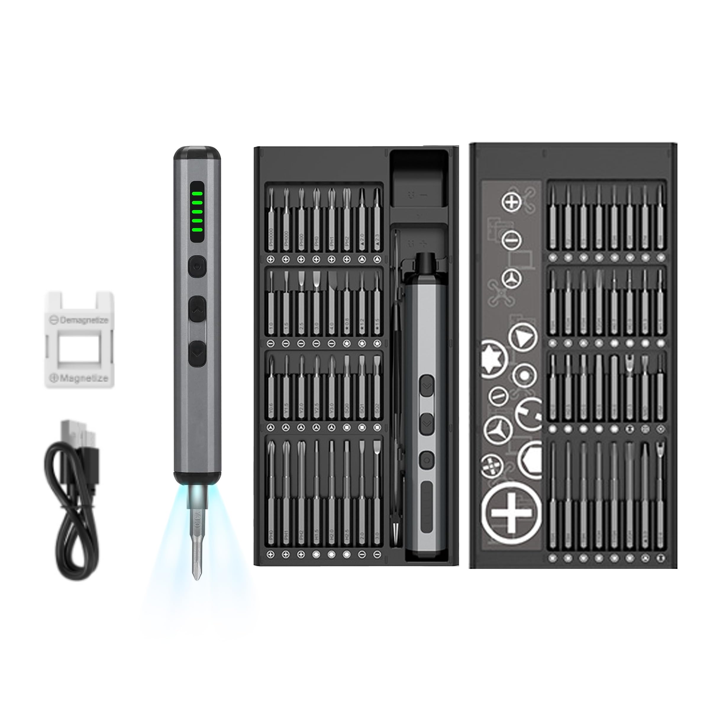 Amazon.com: OLAZOL 68-in-1 Mini Precision Electric Screwdriver Set(Cordless), S2 Steel Magnetic ...