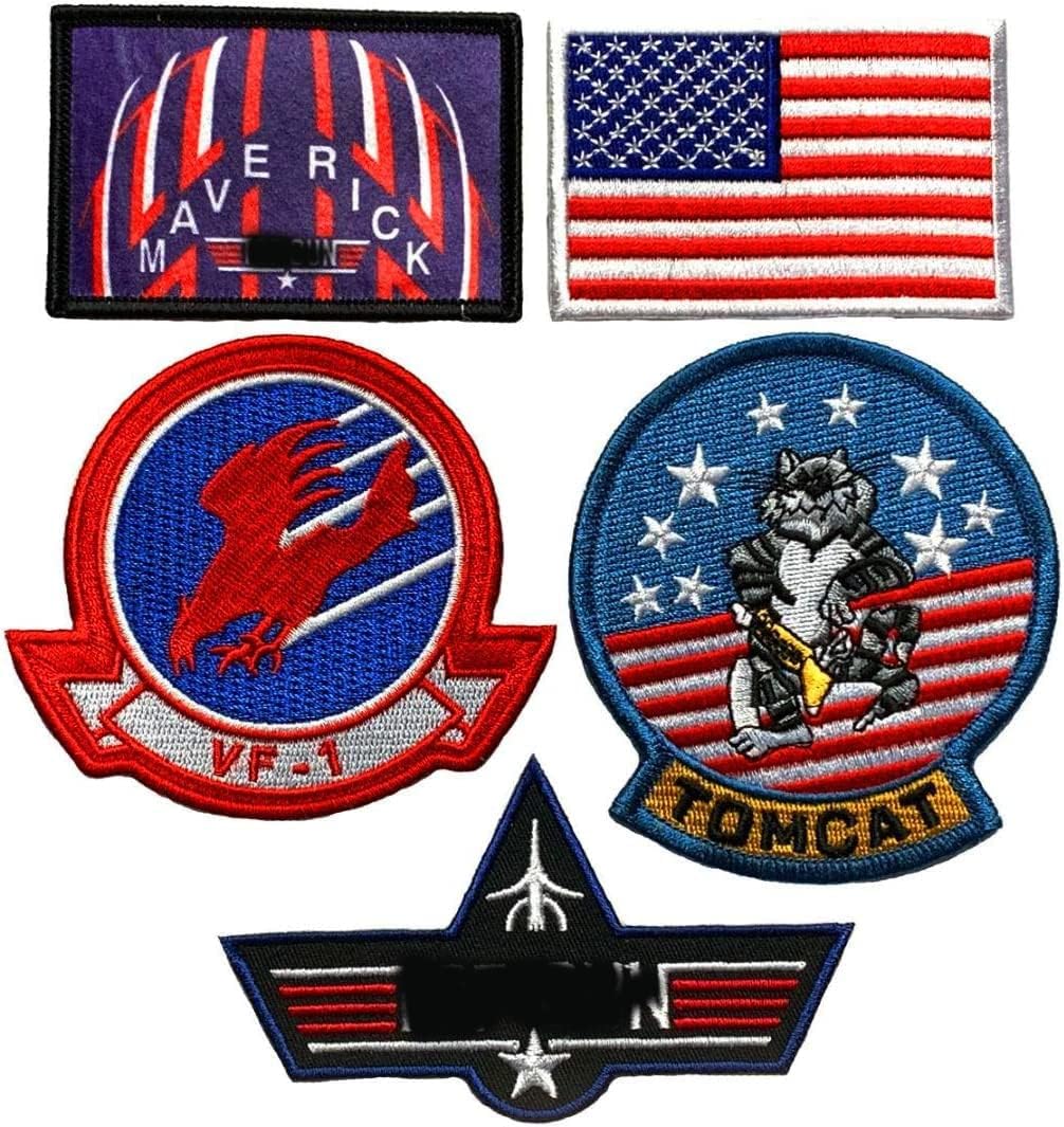 Amazon.com: Maverick Pete Mitchell Flight Helmet Patch (5 PC Set Hook ...