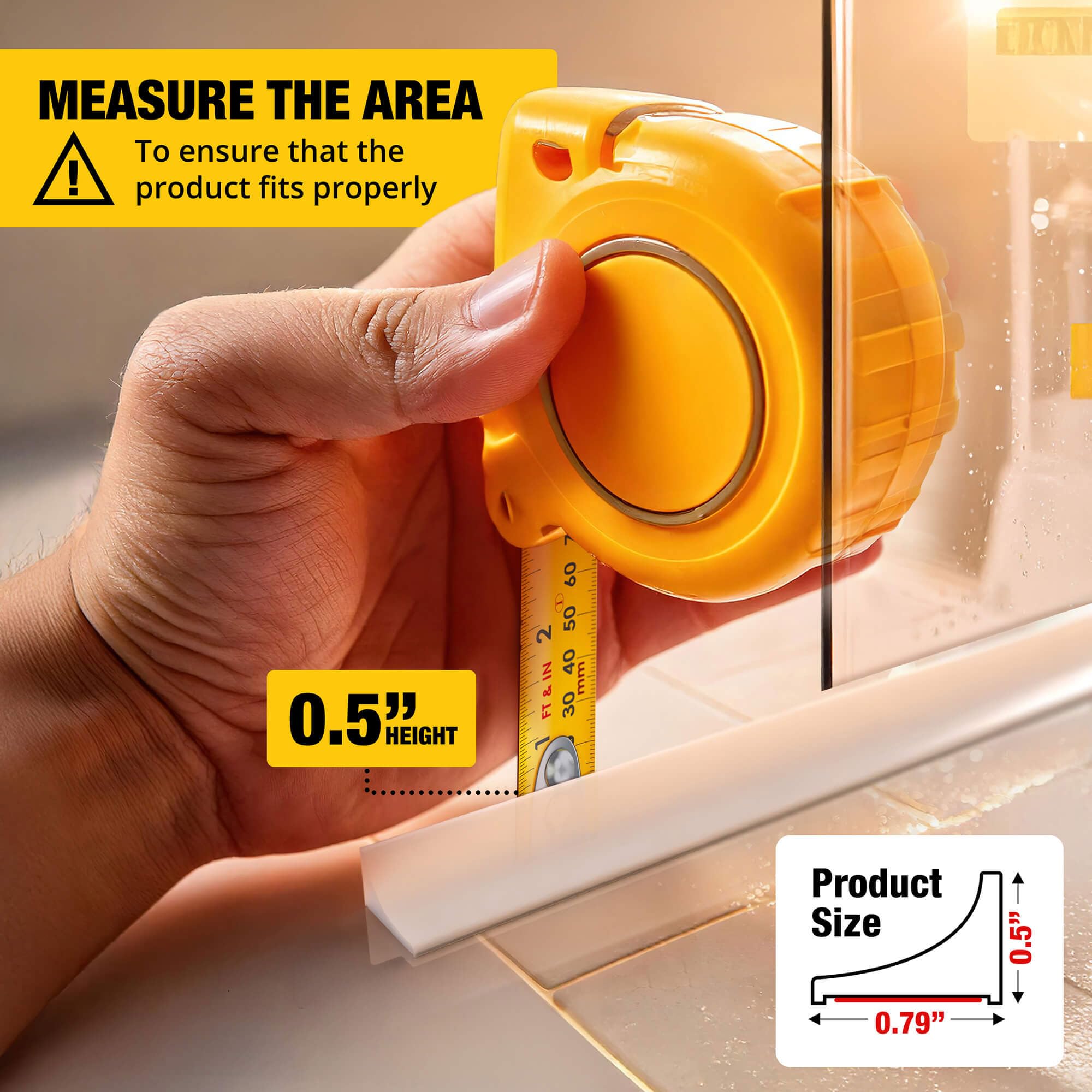 Snapklik.com : Shower Threshold Water Dam Barrier 67" - White ...