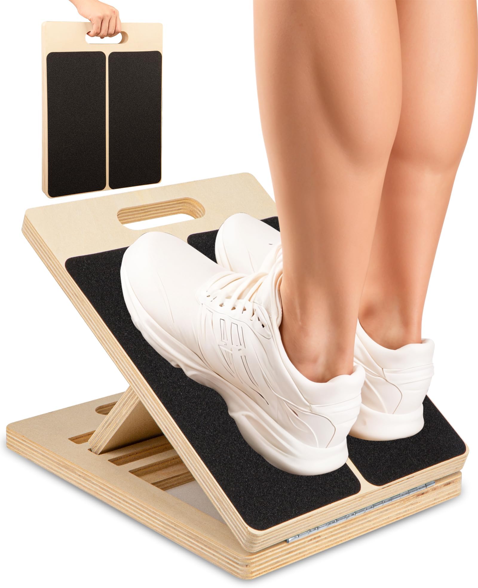 Amazon.com: Portable Wooden Slant Board for Calf Stretching,Adjustable ...
