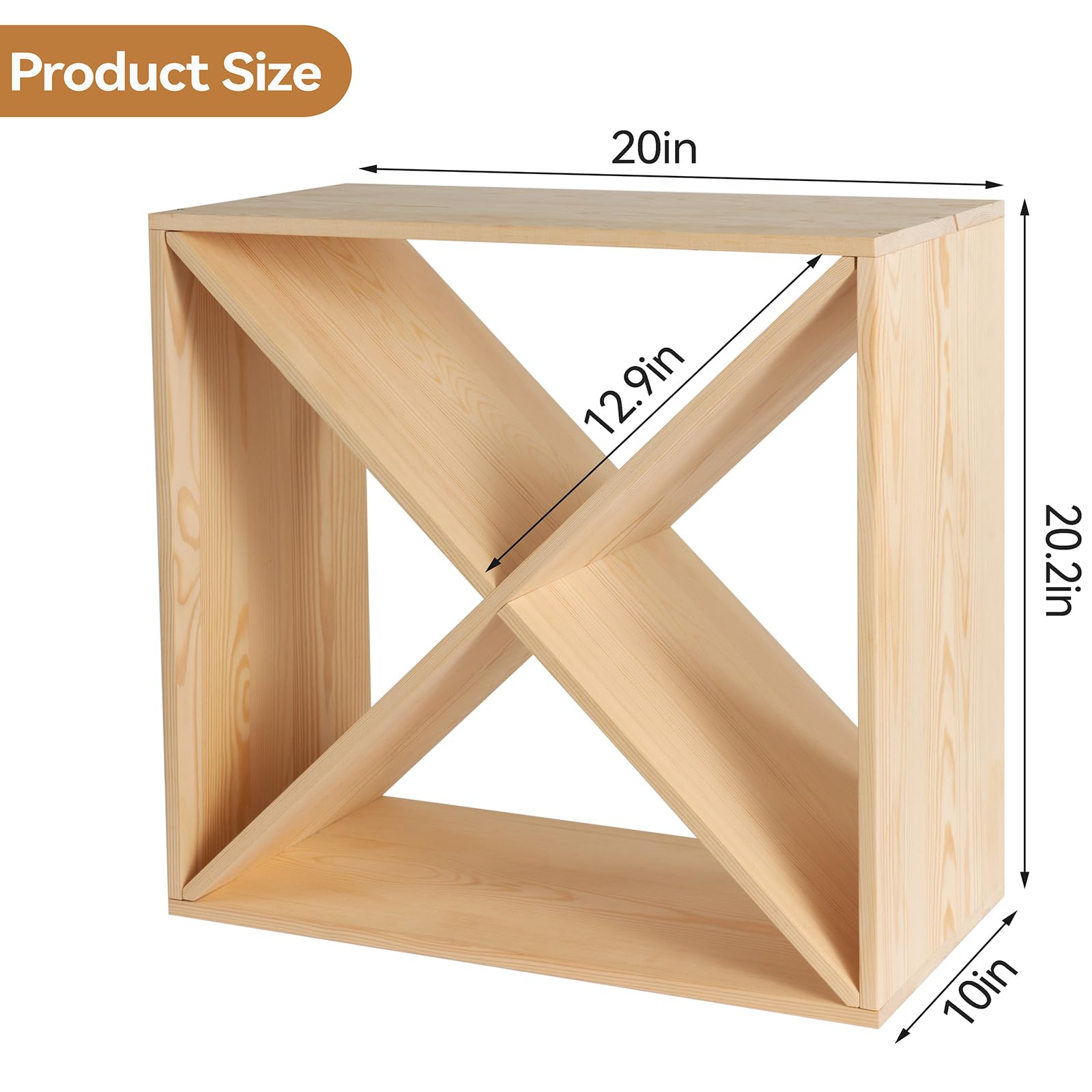 Dreamall 24 Bottle Wine Racks Solid Wood Stackable Storage Rustic Retro ...