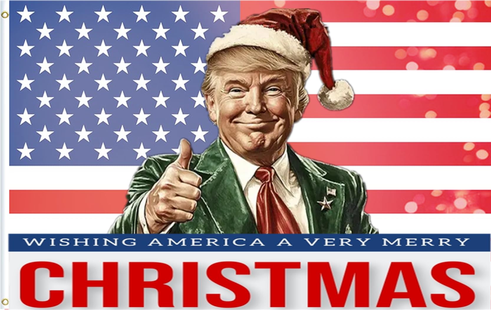 Snapklik.com : Santa Trump Flag Trump Flag 3x5FT,Trump Wishing America ...