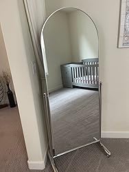 Amazon.com: AISUNDY Full Length Mirror with Rolling Wheels, 65"x23 ...