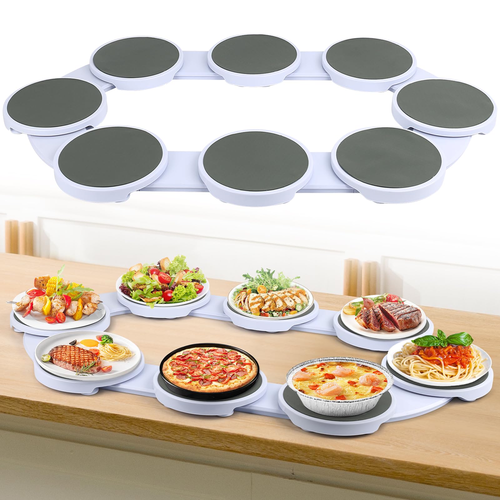 Hiwoor 8-Trays Lazy Susan Turntable, 360° Manual Turntable for Dining ...