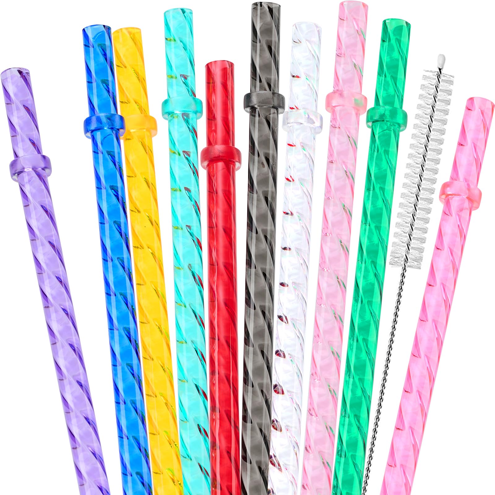 Amazon.com: 10 Pack Swirl Straws for Starbucks Tumbler, Reusable 11 ...