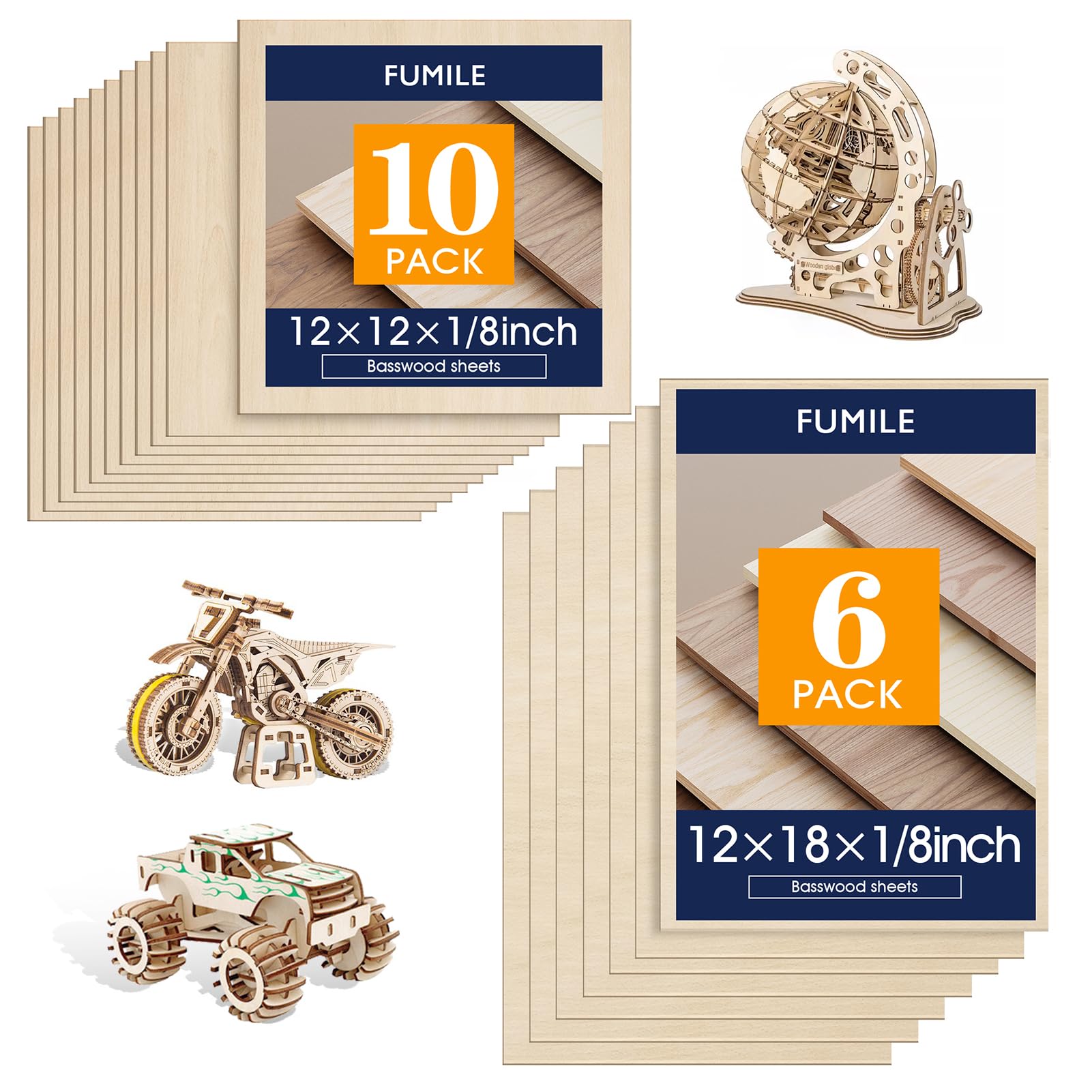 Amazon.com: 10 Pack Basswood Sheets 1/8x12x12 Inch,6 Pack Basswood ...