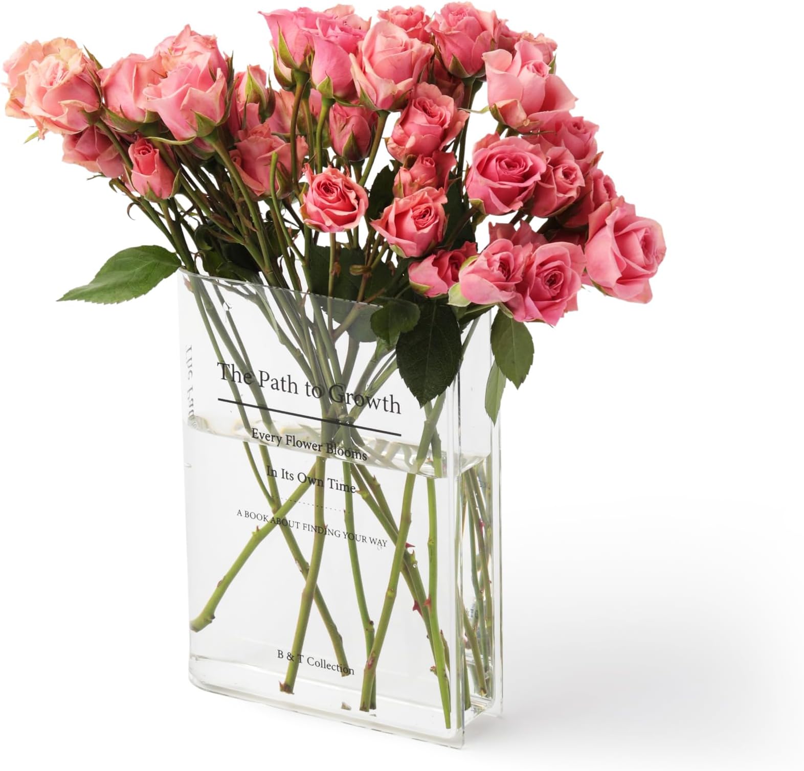 Amazon.com: B&T Collection Clear Acrylic Book Vase for Flowers w ...