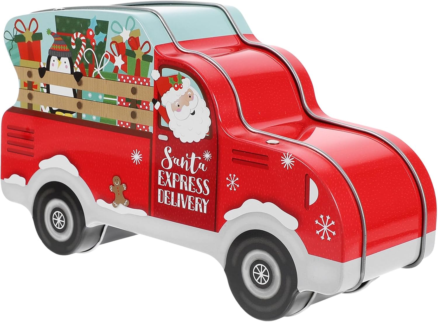 Amazon.com: Christmas Cookie Tin Candy Box Car Shape Biscuits Box Xmas ...