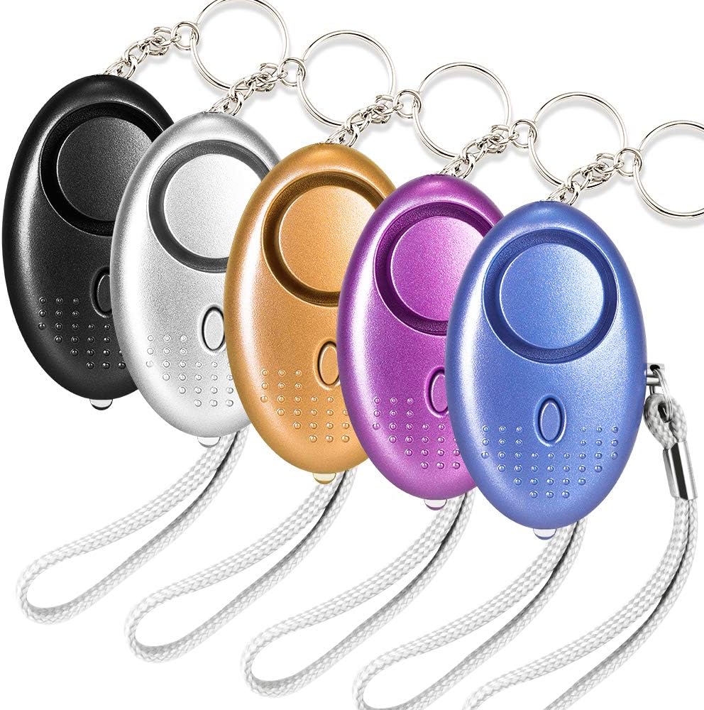 5 Pack Emergency Personal Security Alarm Keychain 140DB with LED Light, Electronic Self-Defense ...