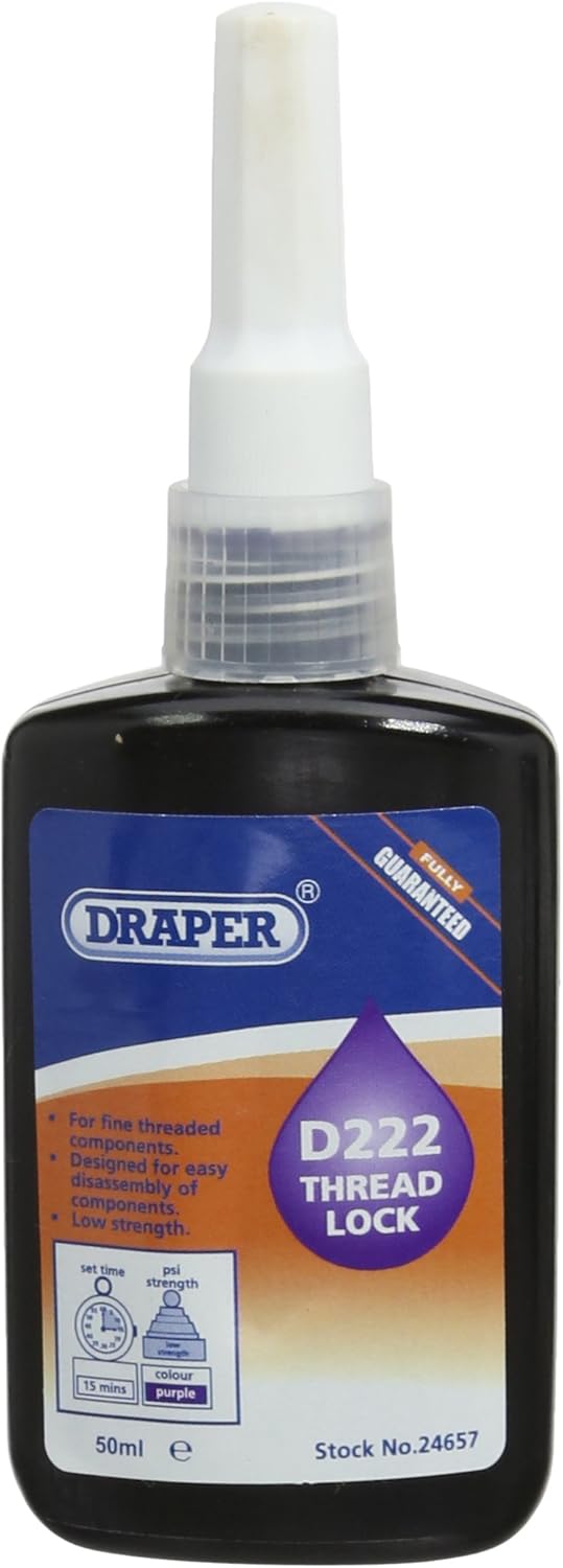 Draper 24657 D222 Thread Lock Components Adhesive, 50ml : Amazon.co.uk ...