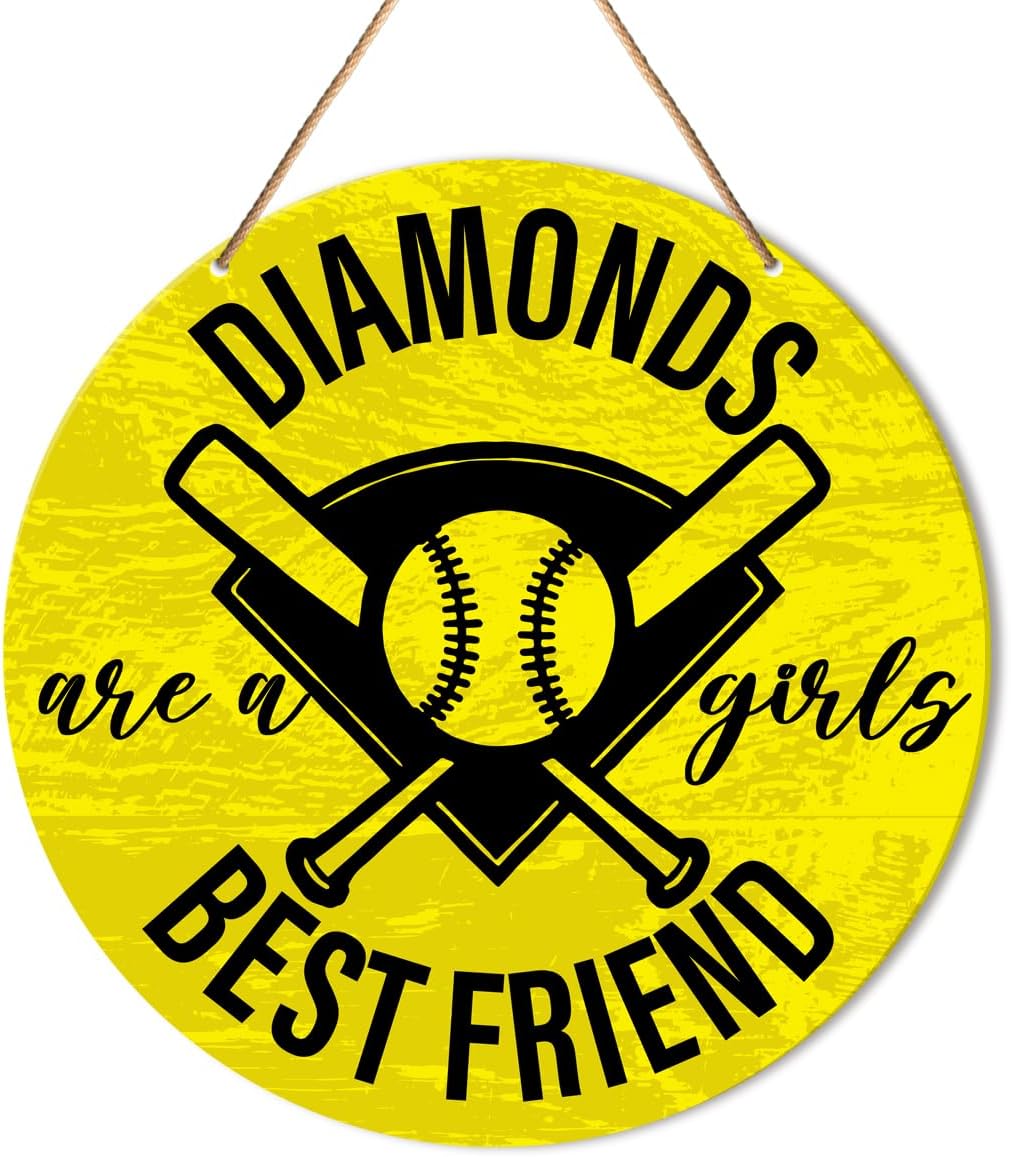 Amazon.com: Softball Signs Wall Decor, Softball Hanging Sign Decor ...