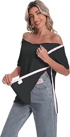 Post Shoulder Surgery Shirt for Women Short Sleeve V Neck Rotator Cuff ...