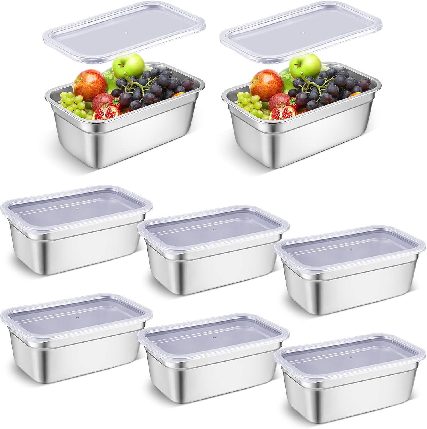 Amazon.com: Suttmin 8 Pcs Hotel Pan with PP Plastic Lid Steam Table Pan ...