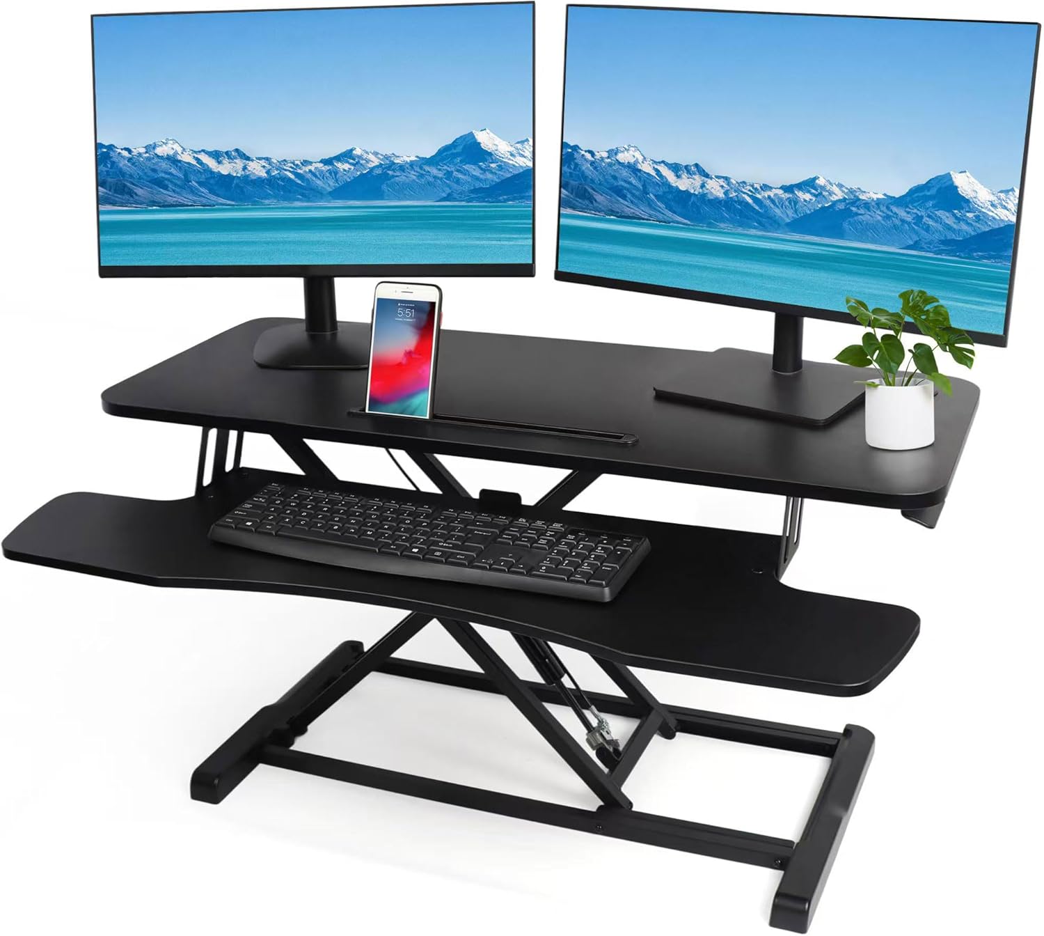 Amazon.com: RELAXWORK Standing Desk Converter,37.4" Stand up Desk for ...