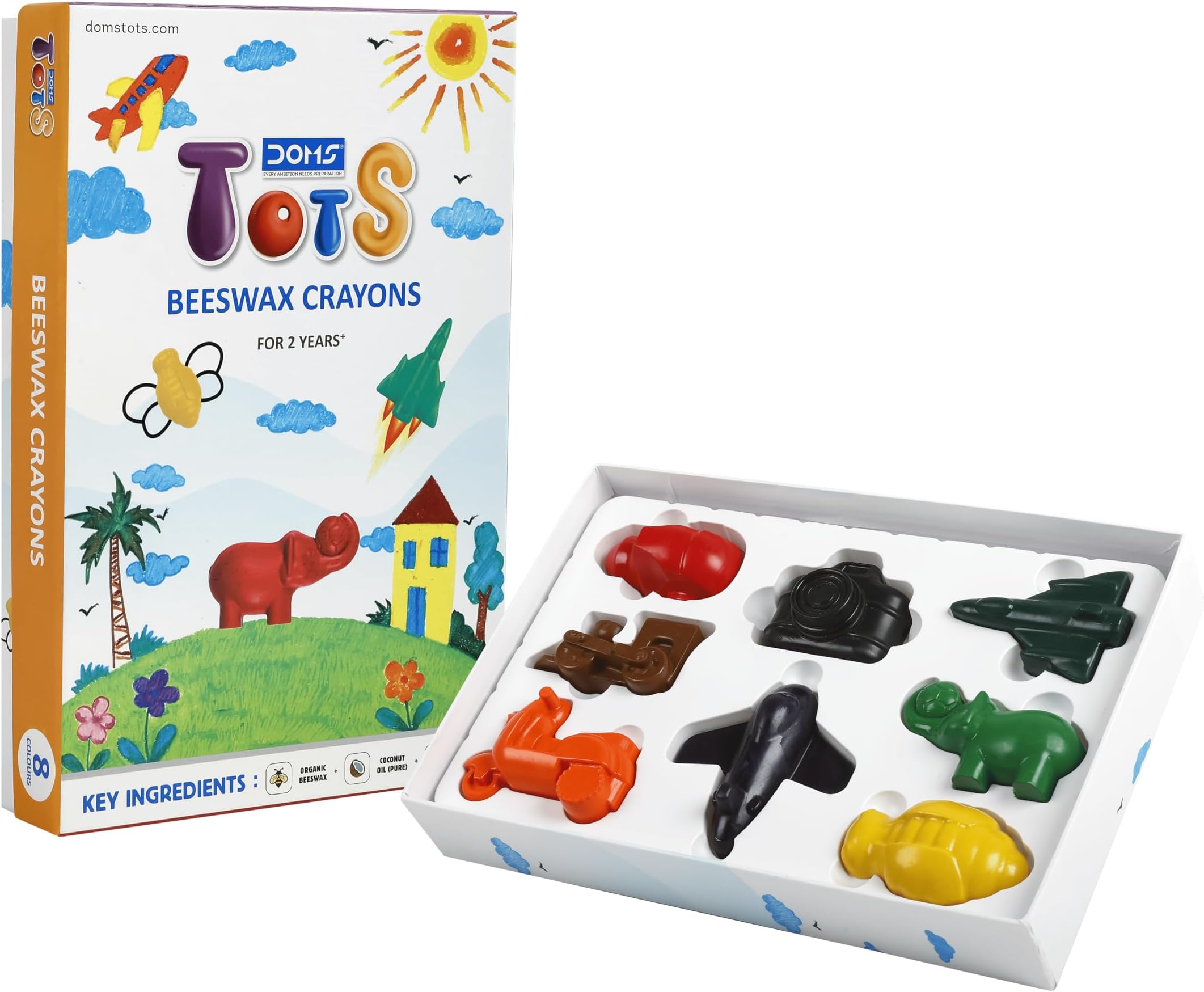 DOMS TOTS Beeswax Crayons for Toddlers – Non Toxic Crayon for Children ...