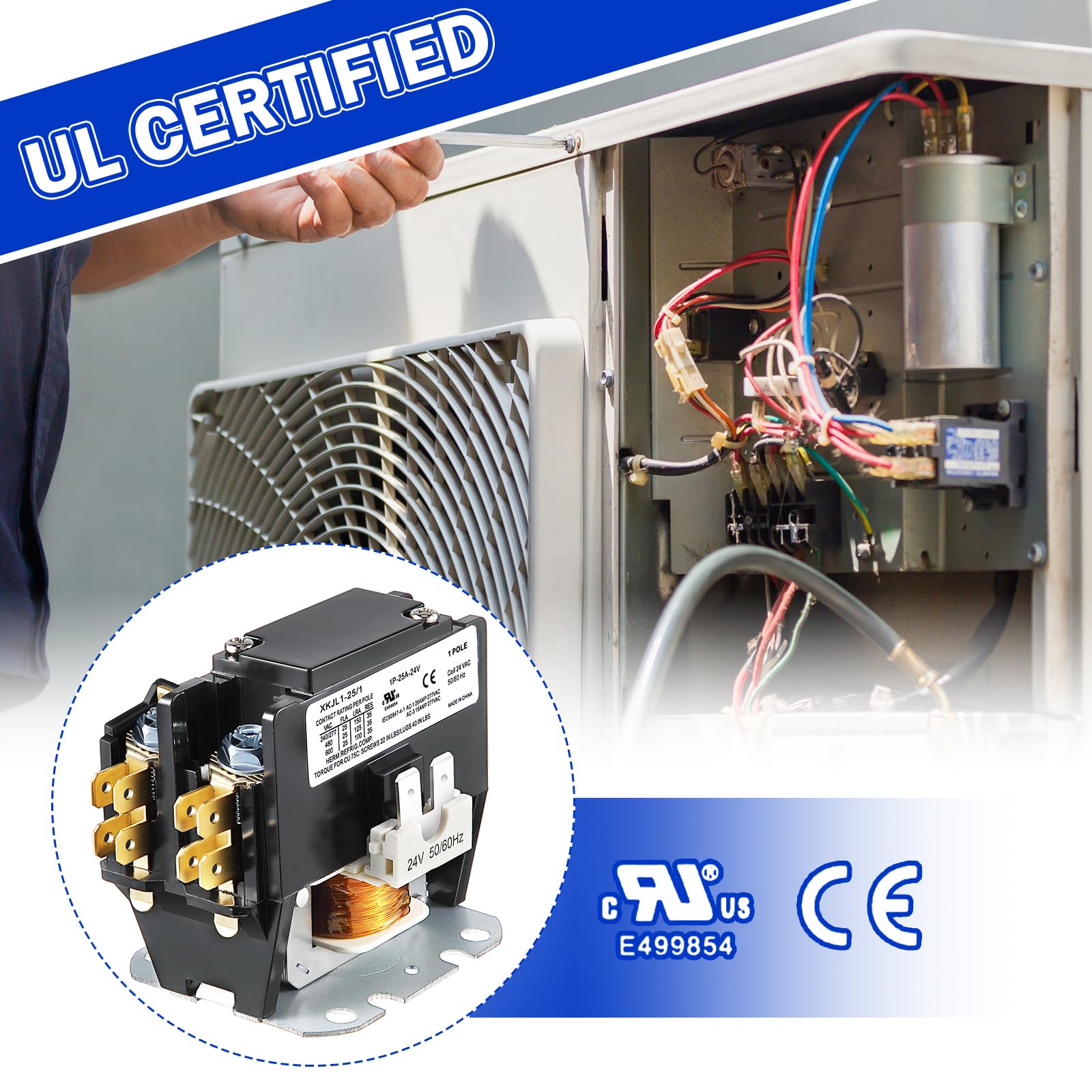 Snapklik.com : Dreyoo Carrier HVAC Motor Contactor, 24V 25 Amp Coil 1 ...