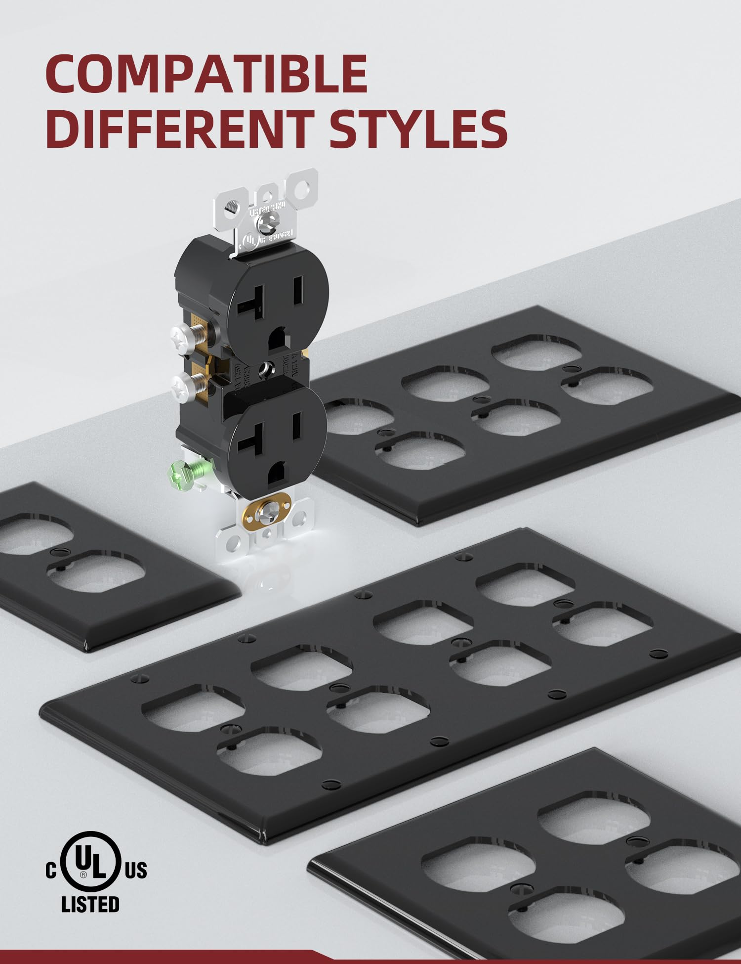 Snapklik.com : AIDA 20 Amps Outlets Duplex Electrical Receptacle ...
