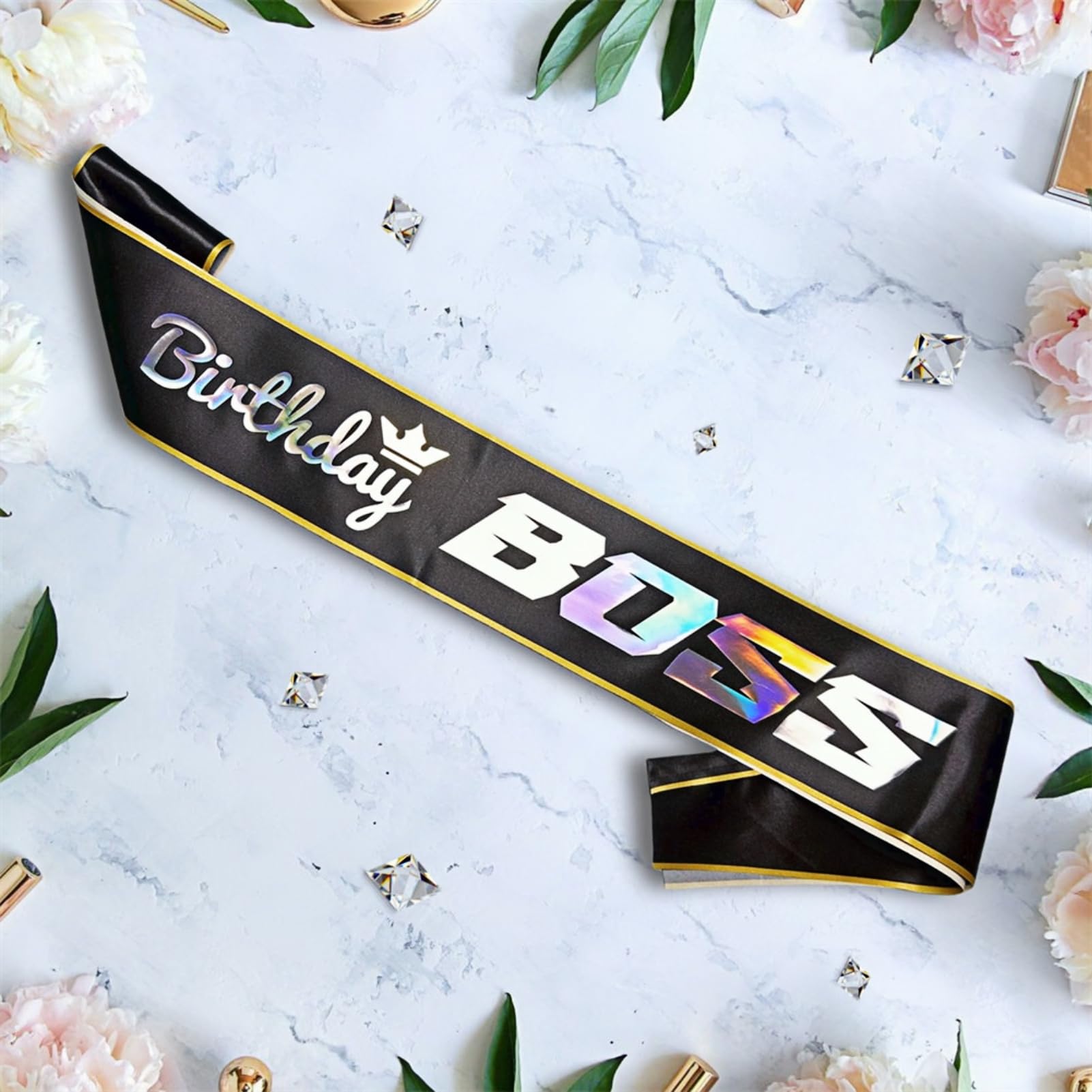 Amazon.com: Decorit Birthday Boss Sash, Iridescent, Birthday King sash ...