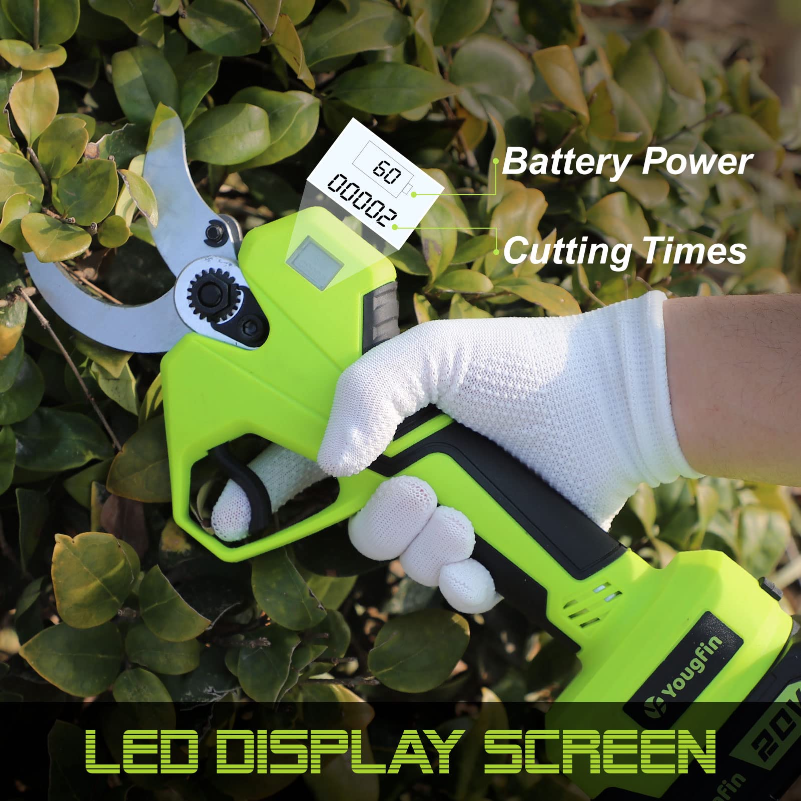 Snapklik.com : YOUGFIN Electric Pruning Shears 40mm (1.6 Inch ...