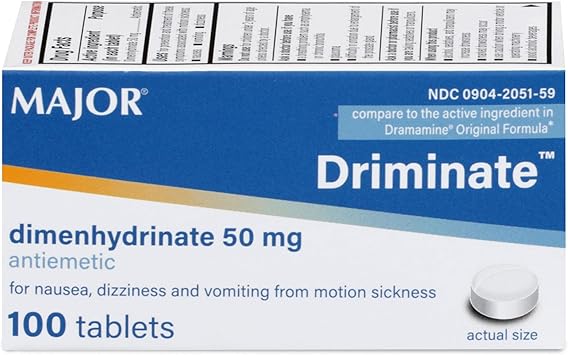 Amazon.com: MAJOR Driminate - Dimenhydrinate 50mg Motion Sickness ...