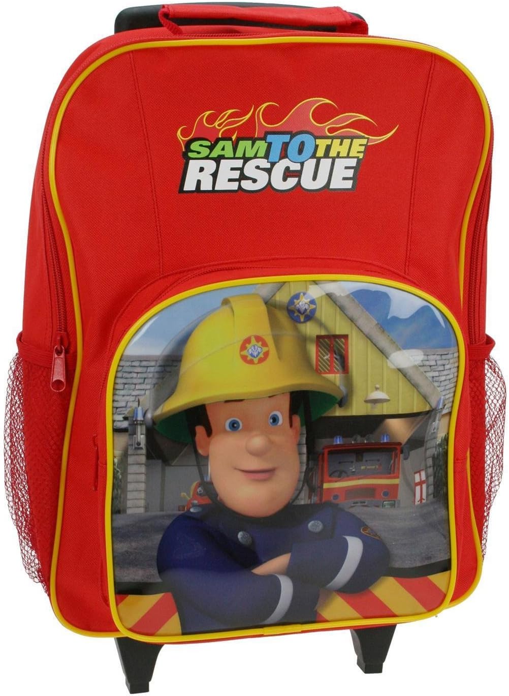 FIREMAN SAM RESCUE KIDS BOYS WHEELED TROLLEY BAG SUITCASE CABIN HAND ...