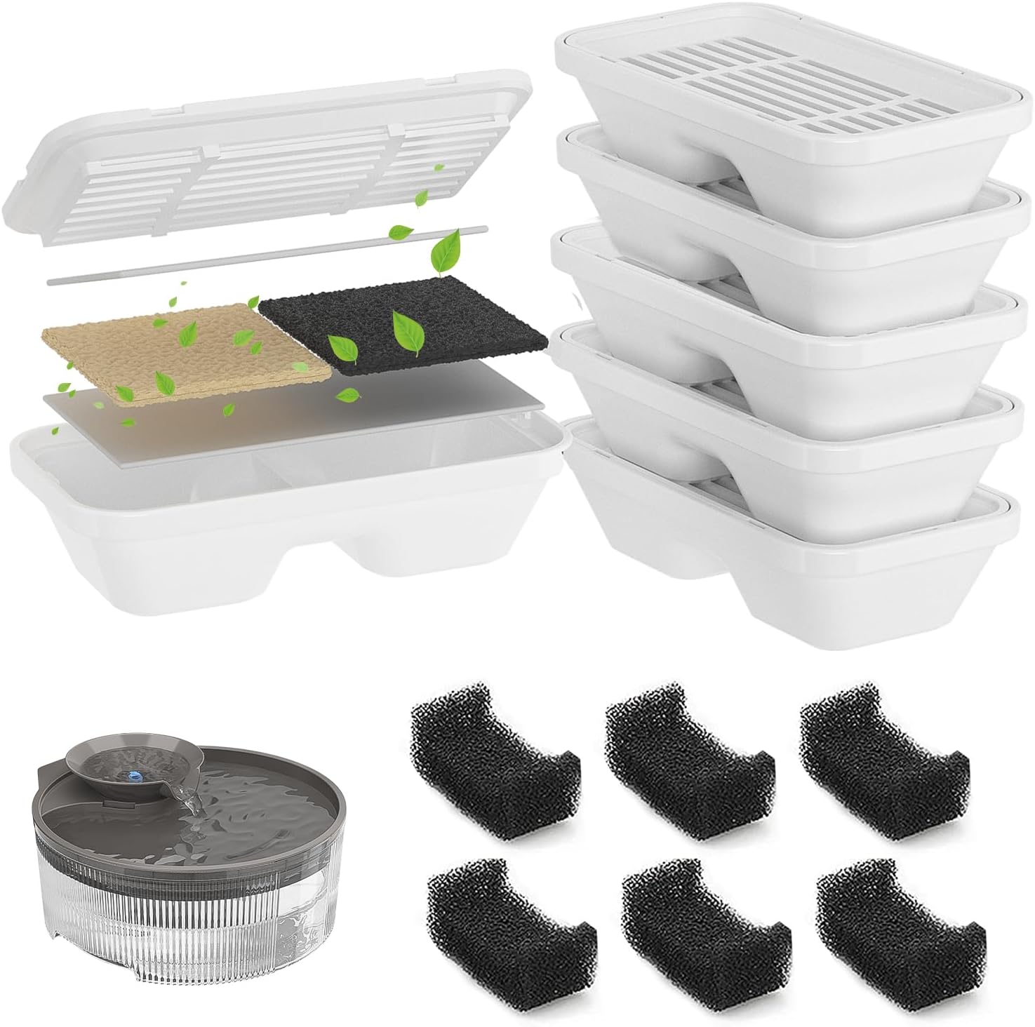 Amazon.com : Dogit Alfresco Elevated Dog Water Bowl, Dog Water Fountain ...