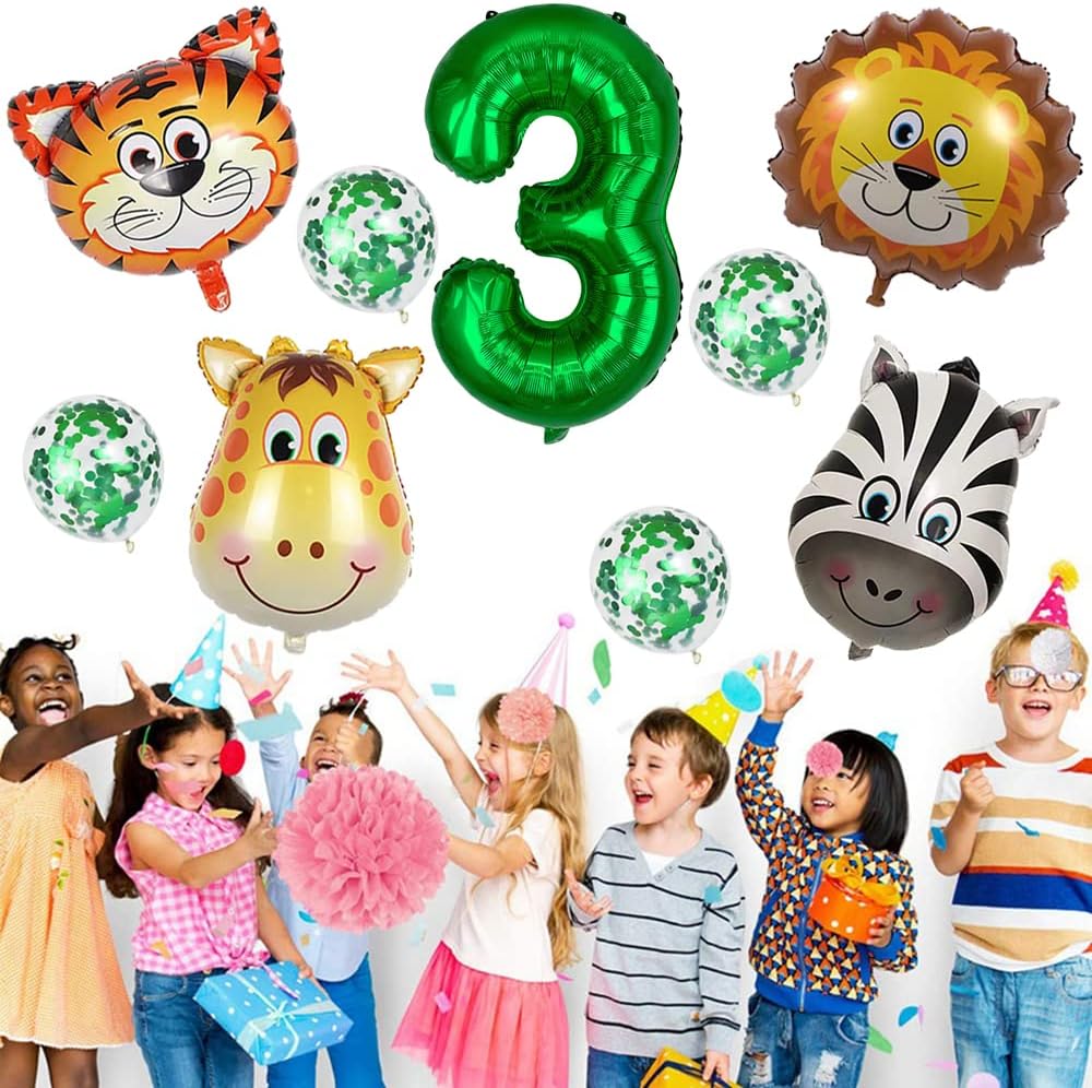 Jungle Animal 3rd Birthday Party Balloons Jungle Australia | Ubuy
