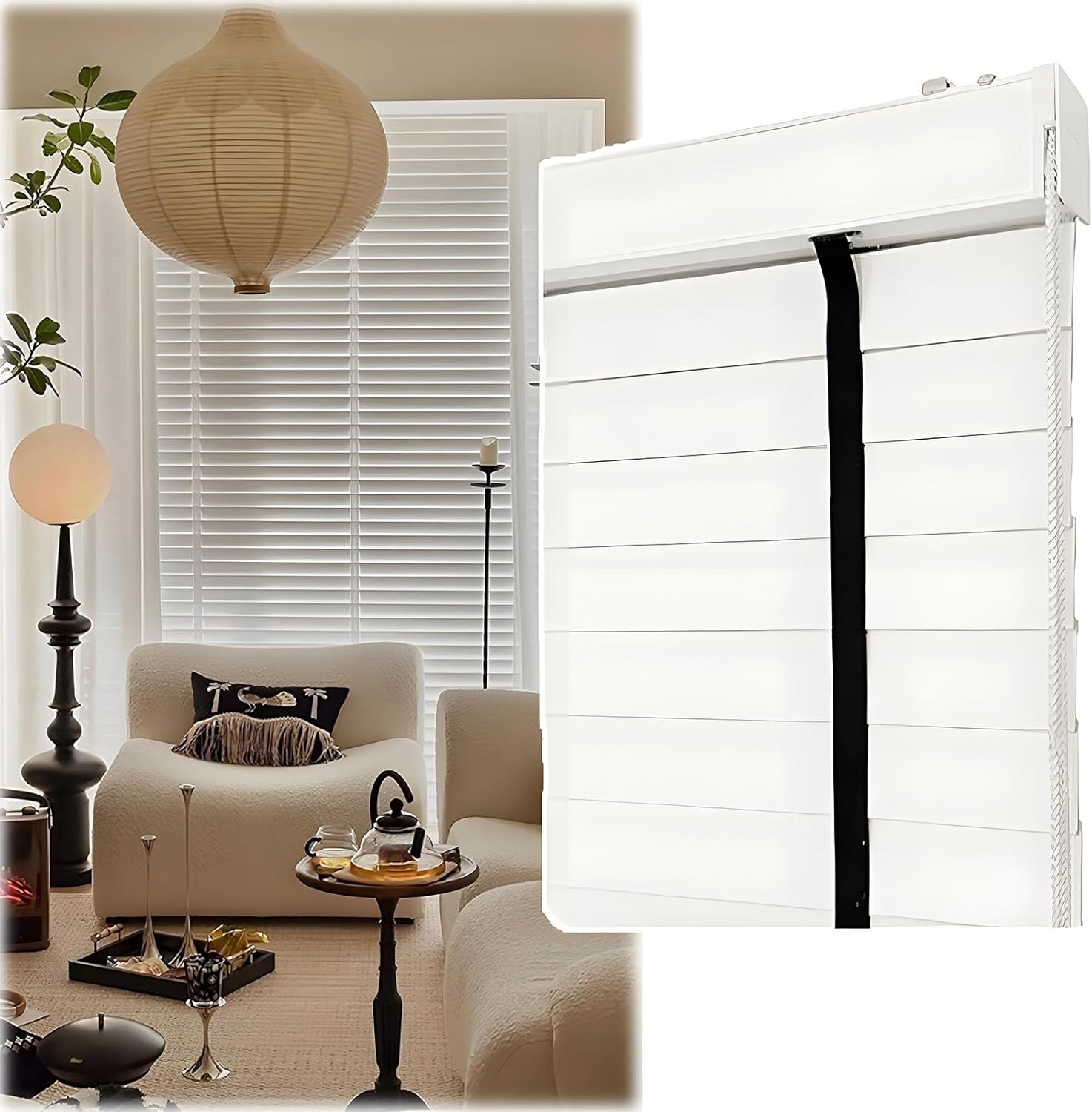 Amazon.com: Faux Wood Home Window Blinds 2 inch Cordless 34x60 35x60 ...