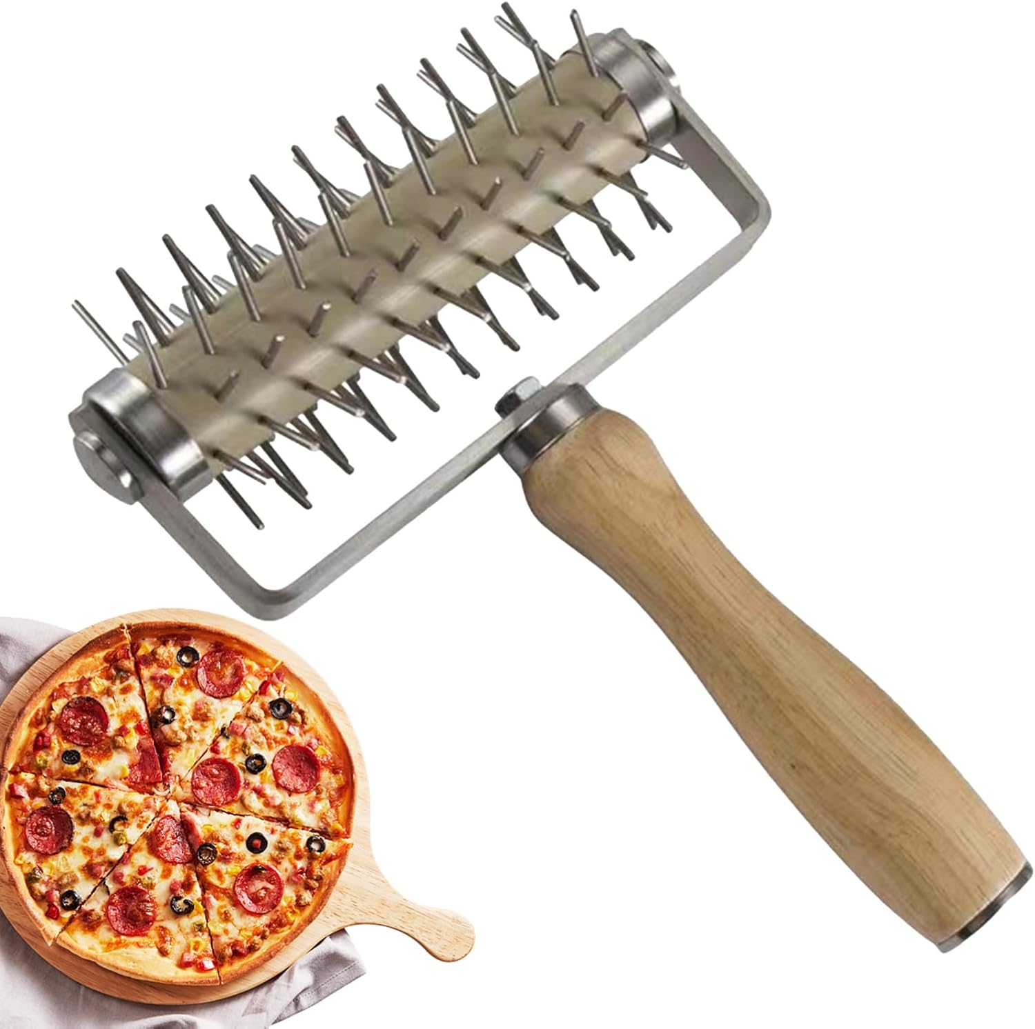 Pizza Docker Roller, Pizza Roller Spikes, Pastry Roller with Spikes ...