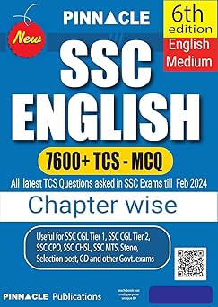 PINNACLE SSC English 7600+ TCS MCQ Chapter Wise Book