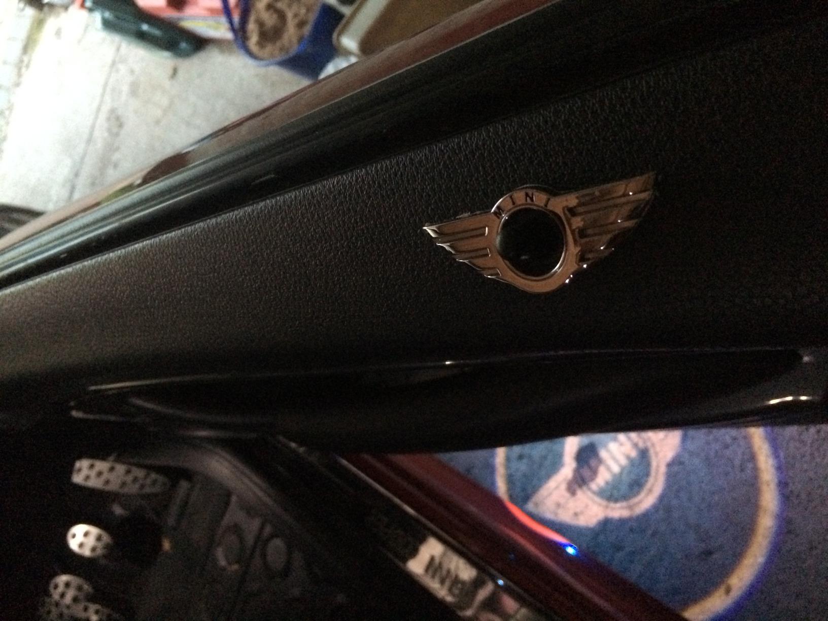 Mini Twin Door Pin Badge Cooper Chrome : Amazon.co.uk: Automotive