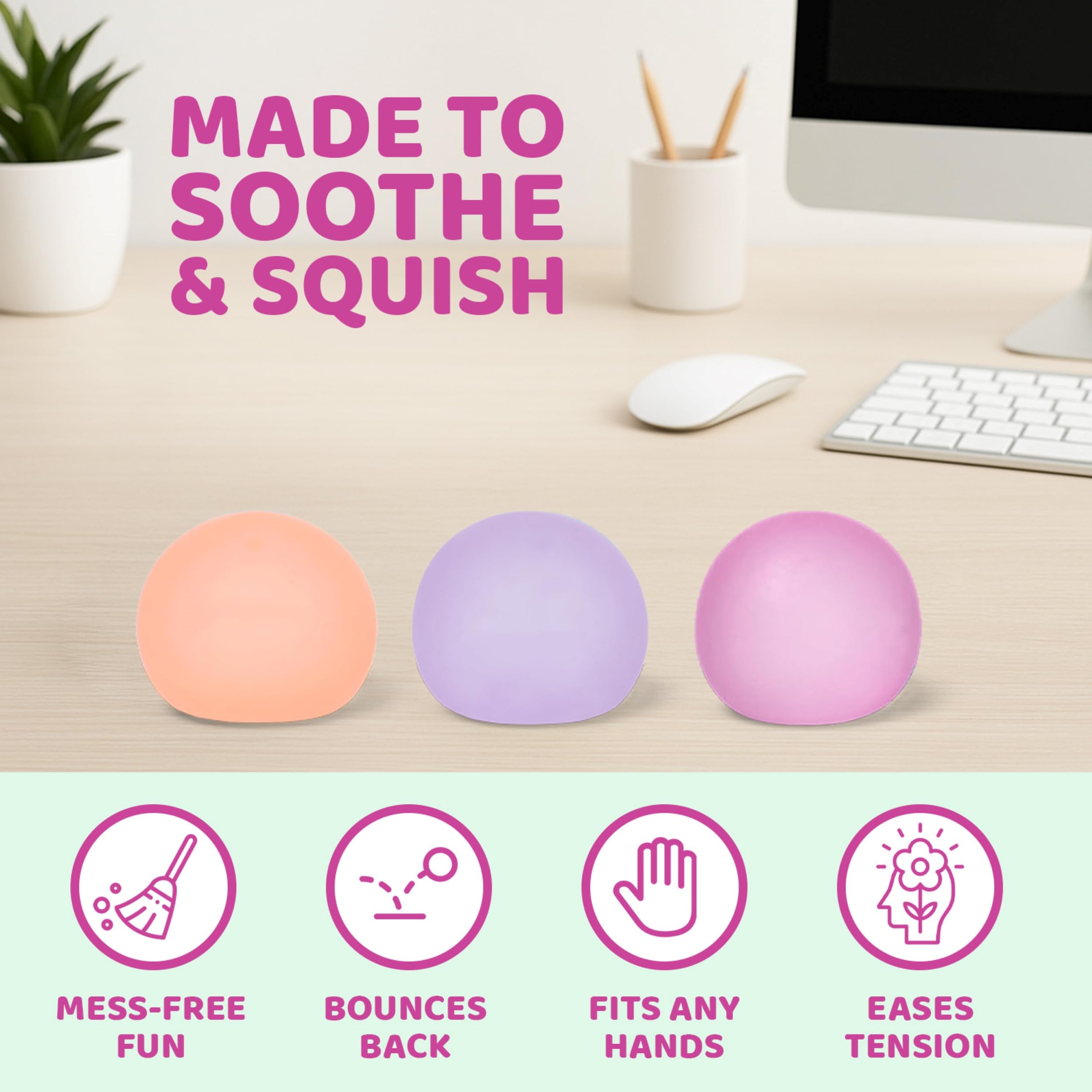 Snapklik.com : Squishy Stress Balls 3-Pack, Ultra-Soft Memory Gel ...