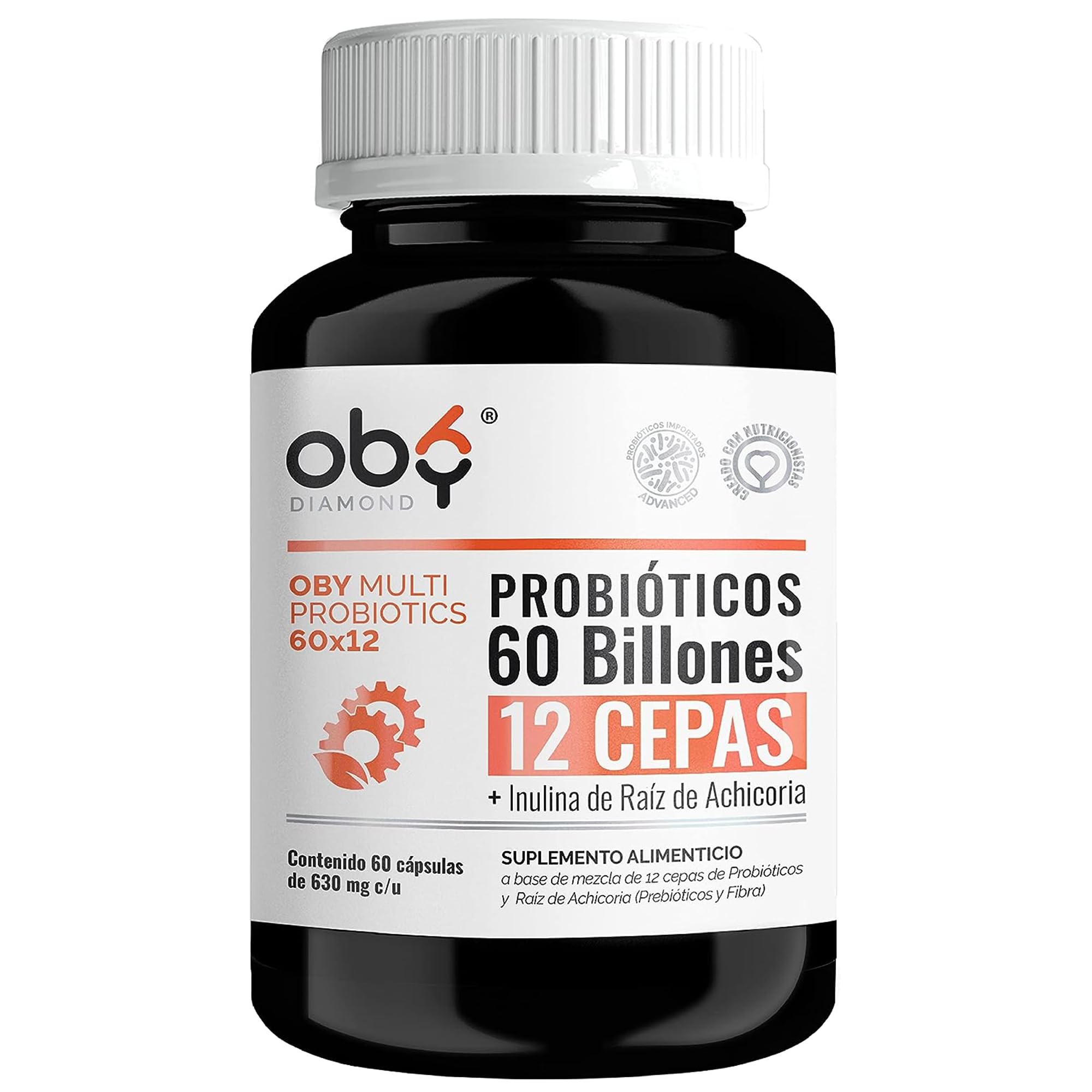 Probioticos 60 Billones de 12 Cepas + Prebioticos con Inulina Raiz de ...